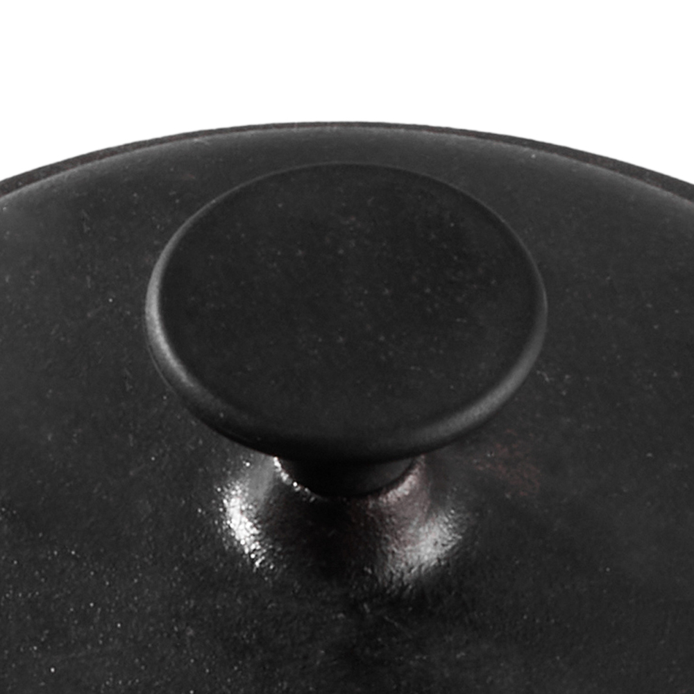 18cm Black Cast Iron Pot With Lid & Handle