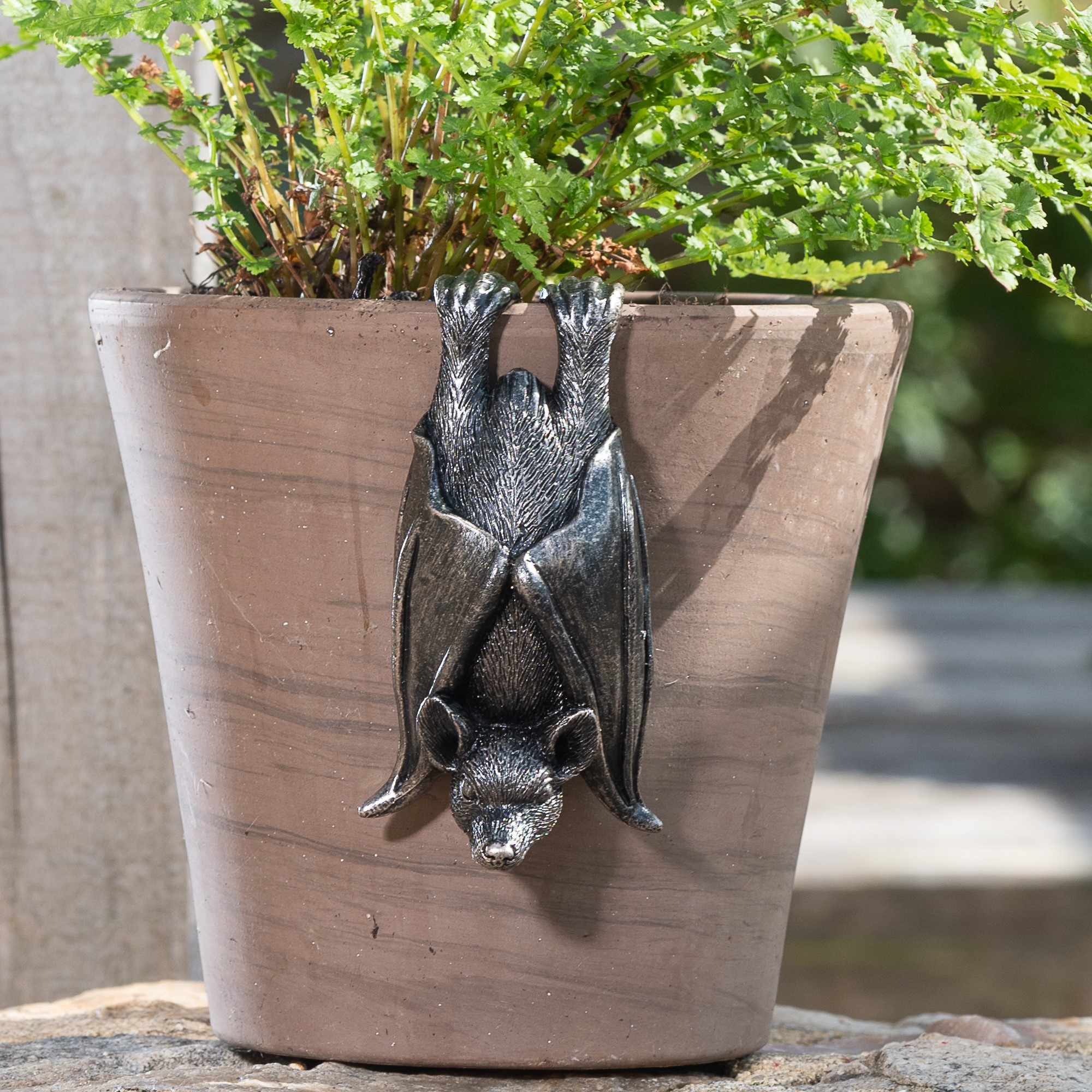 Antique Bronze Coloured Bat Pot Buddy - Pot Hanger