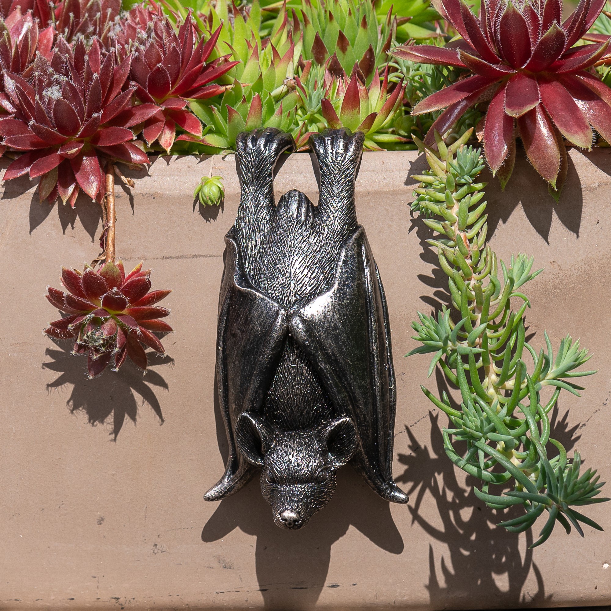 Antique Bronze Coloured Bat Pot Buddy - Pot Hanger