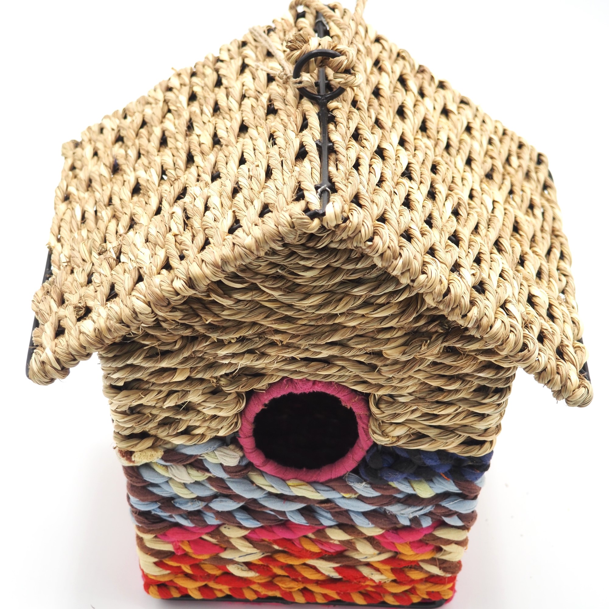 Munja And Reclaimed Sari Fabric Bird Nester