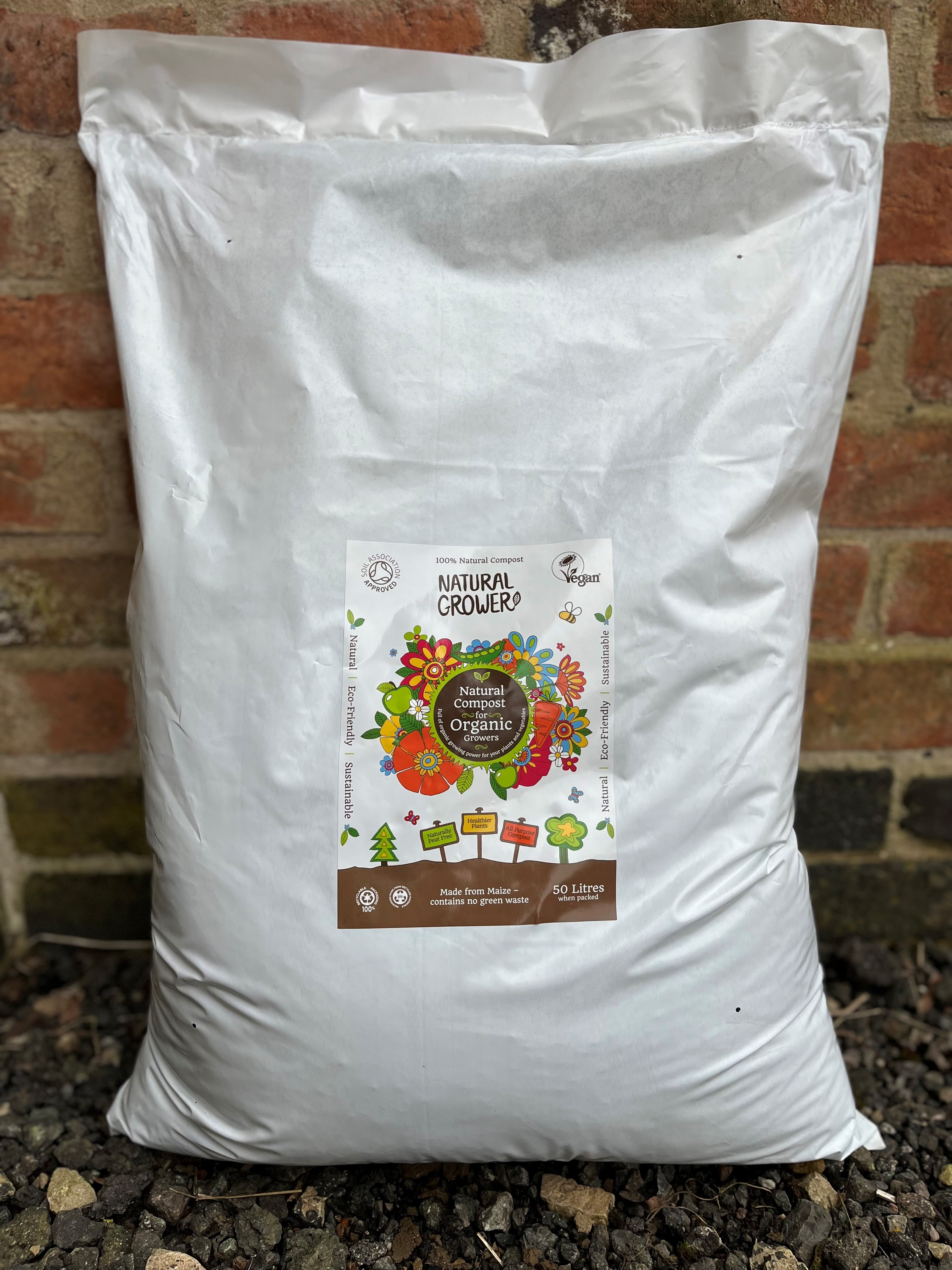 Natural Grower Certified Organic Peat Free Compost - 50 Litres