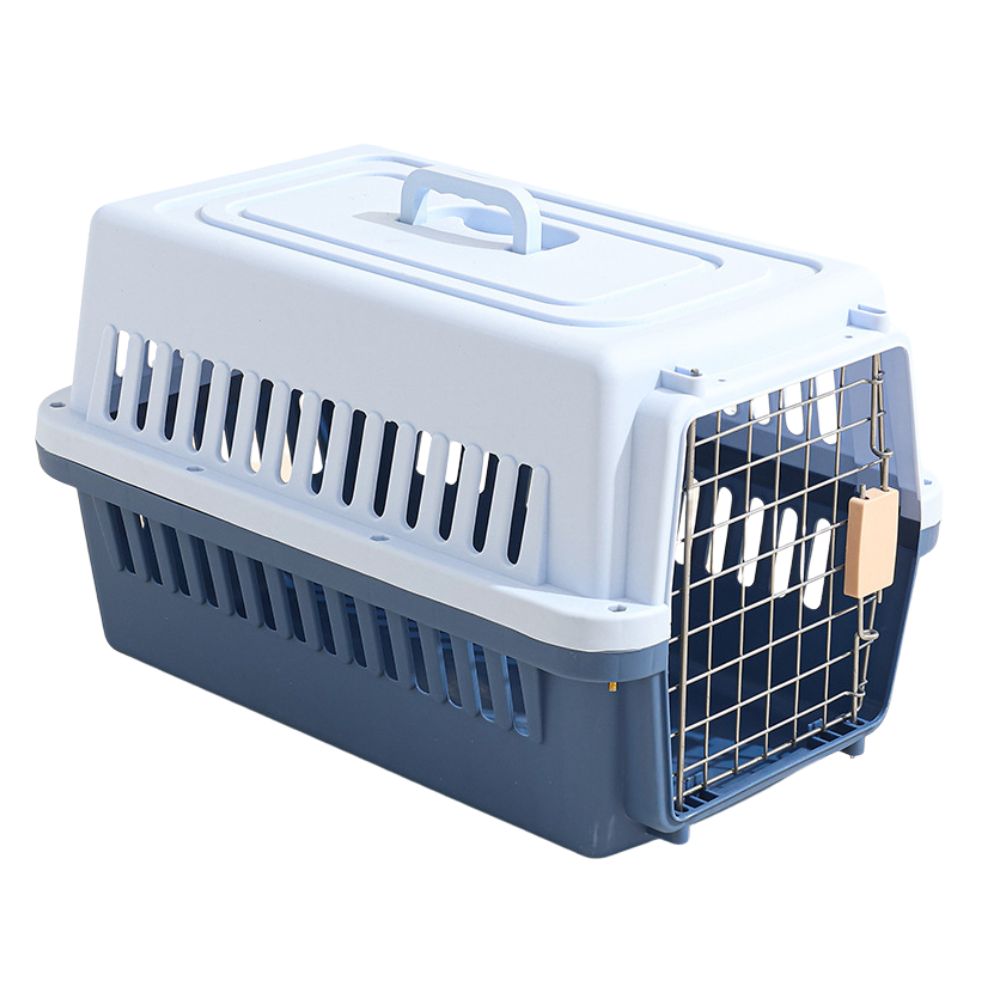 Hard Shell Cat & Pet Carrier - Plastic Travel Crate with Handle ...