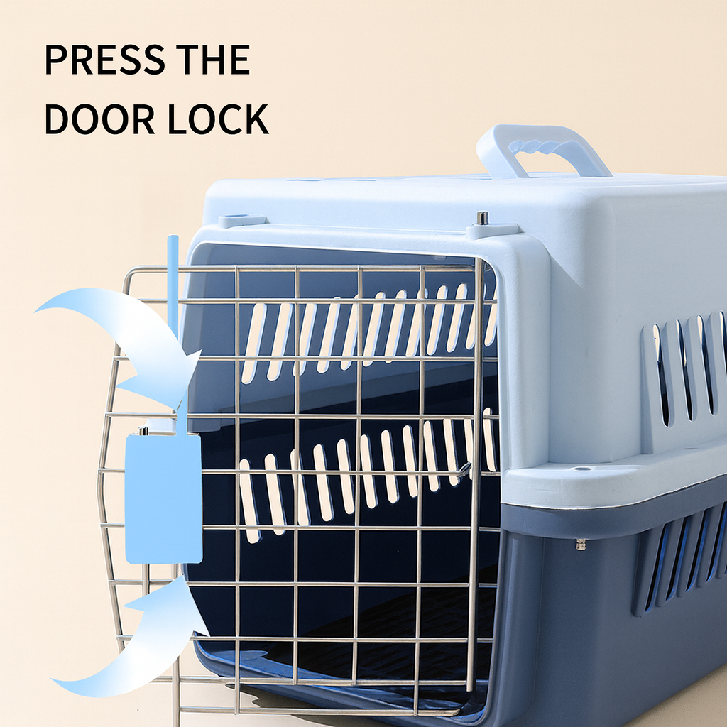 Hard Shell Cat & Pet Carrier - Plastic Travel Crate with Handle ...