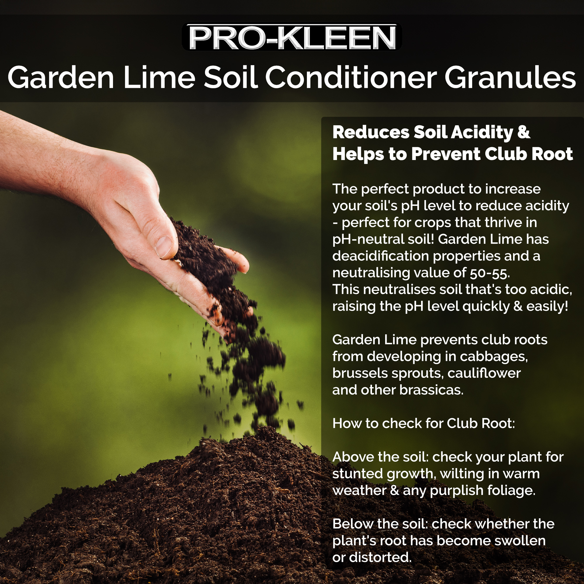 ProKleen Garden Lime Soil Conditioner Granules 20kg Neutralise the soil ...