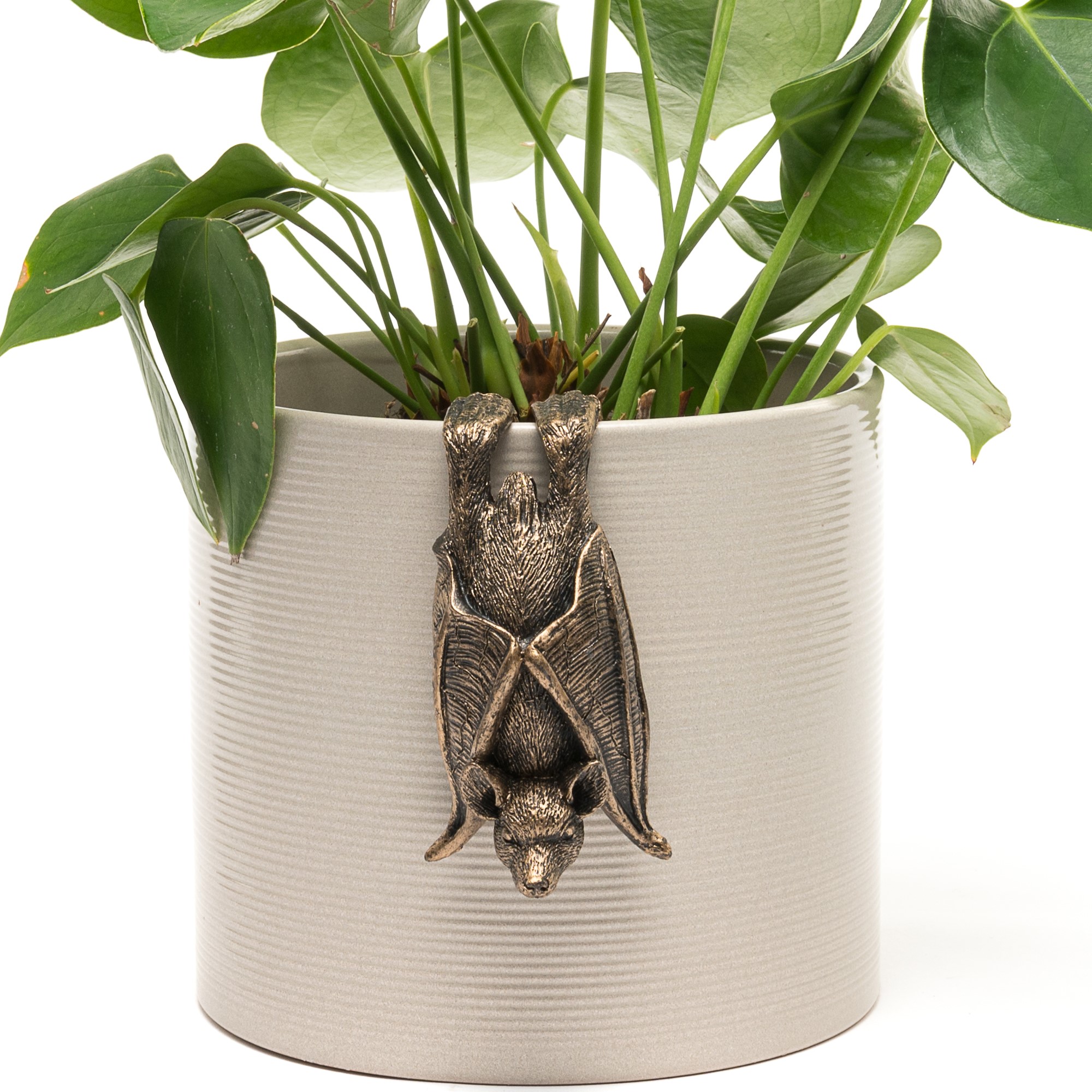 Antique Bronze Coloured Bat Pot Buddy - Pot Hanger