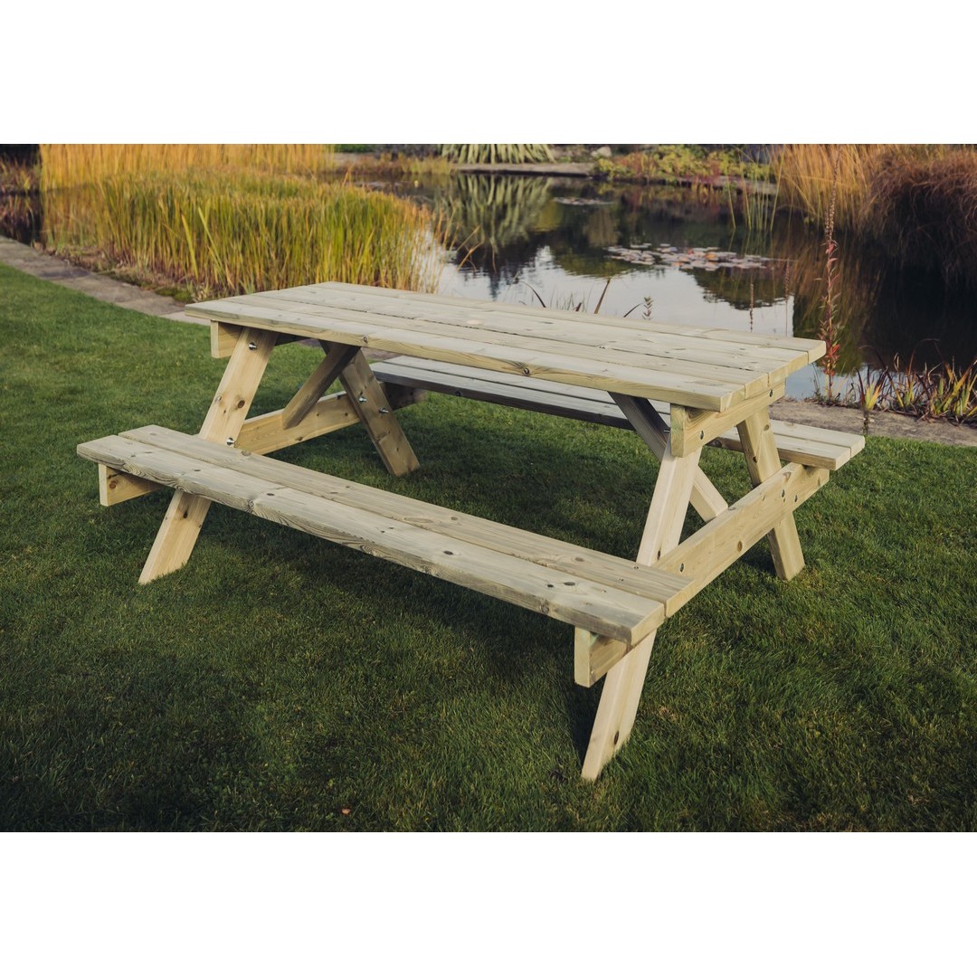 Traditional Picnic Table - Timber - L179.5 x W143.5 x H76 cm ...