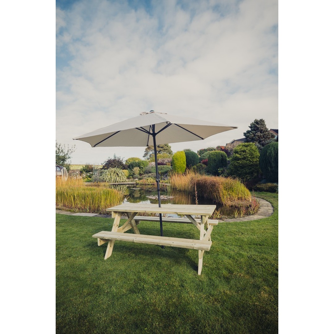 Traditional Picnic Table - Timber - L179.5 x W143.5 x H76 cm ...