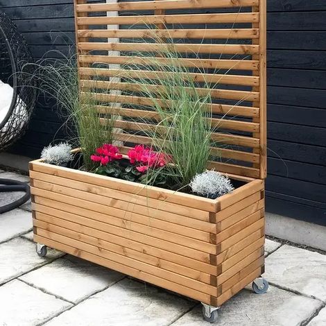 Garden Wooden Planter L120 x W30 x H30cm
