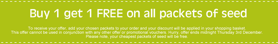 Buy 1 get 1 free on all packets of seed